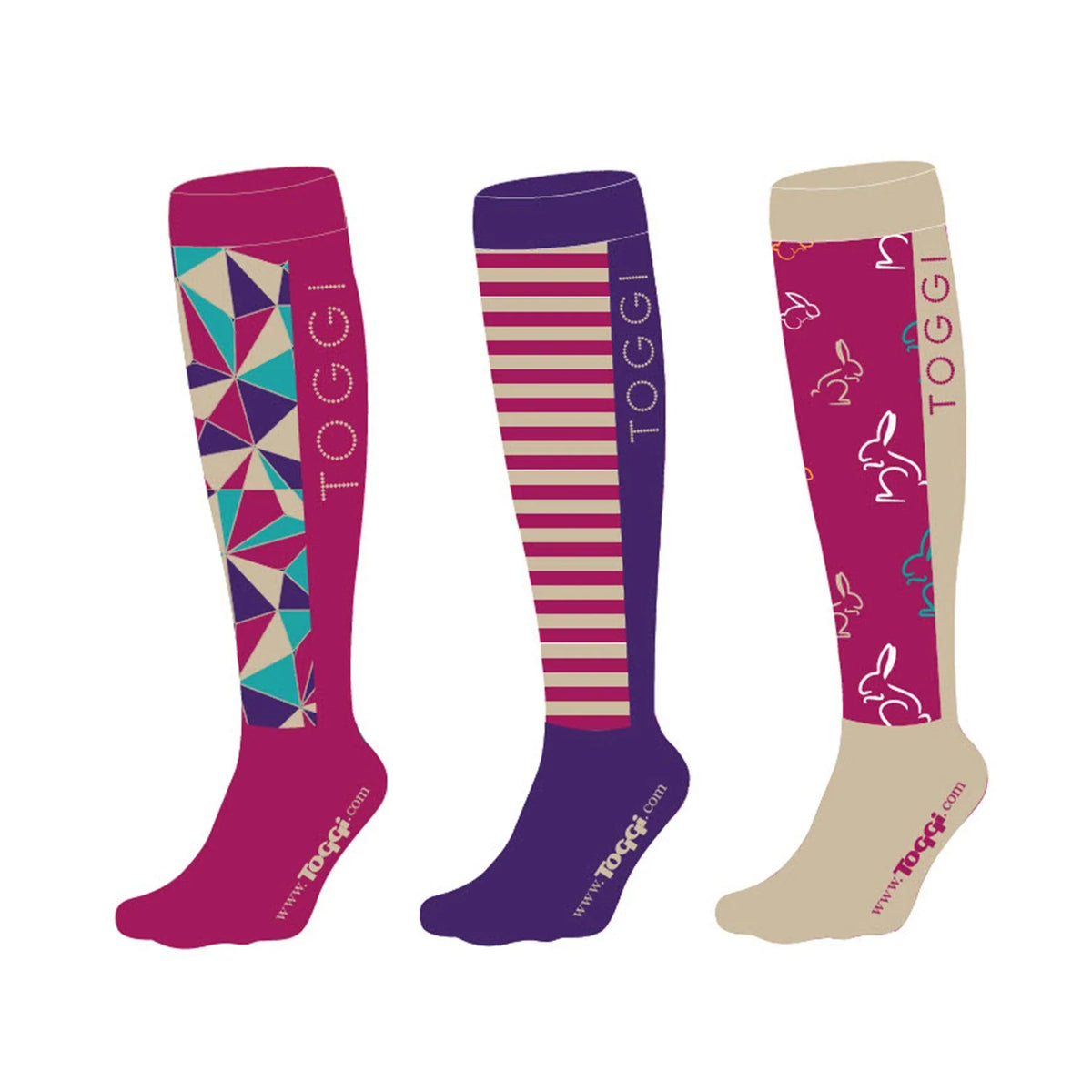 Toggi Womens Rabbit And Pattern 3 Pack Socks – GS Equestrian